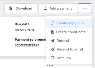 Duplicate an invoice