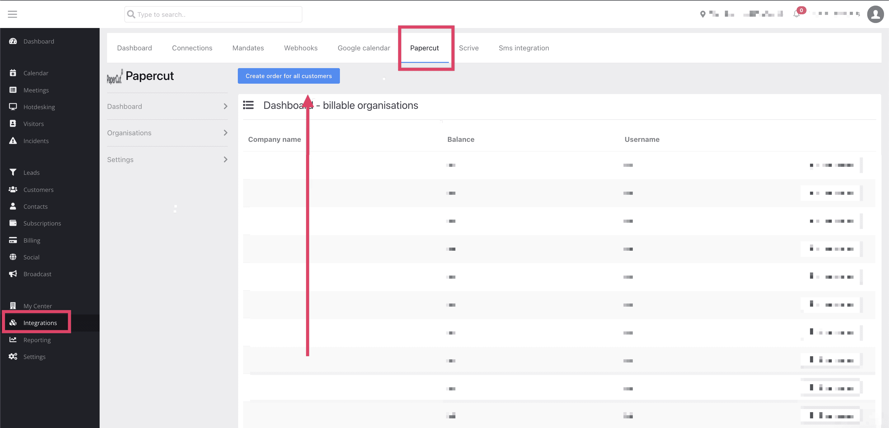 Creating orders for printing for monthly invoicing